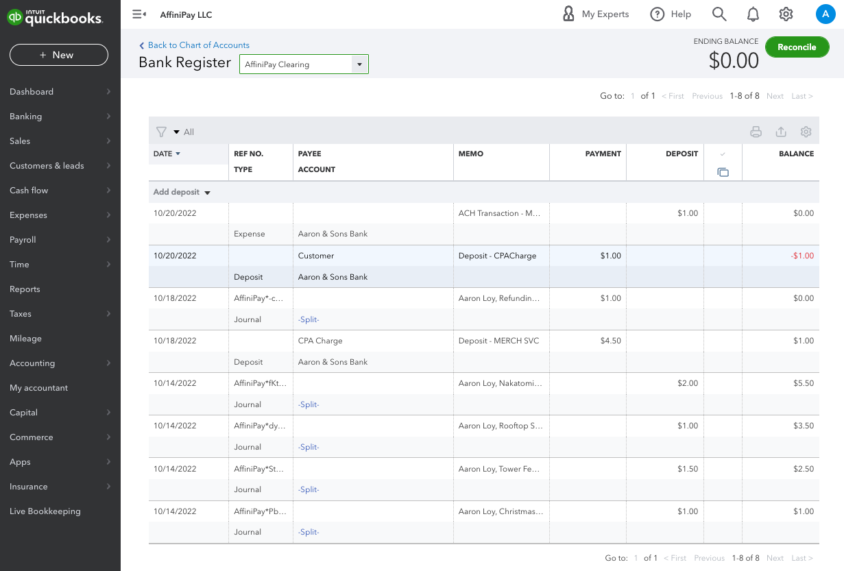 QuickBooks Online Integration – AffiniPay