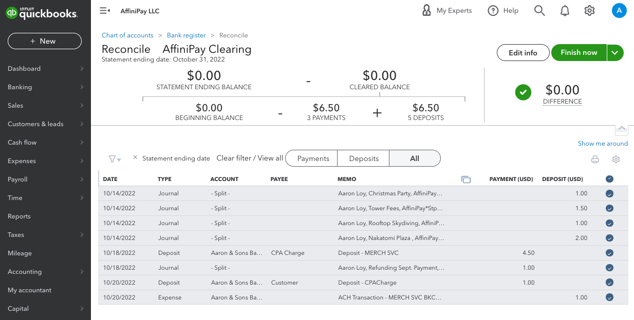 QuickBooks Online Integration – AffiniPay