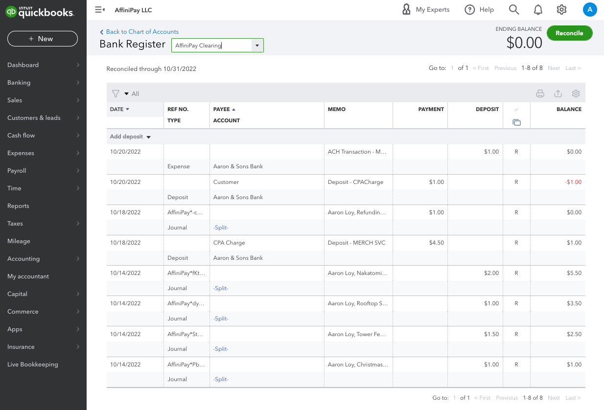 QuickBooks Online Integration – AffiniPay