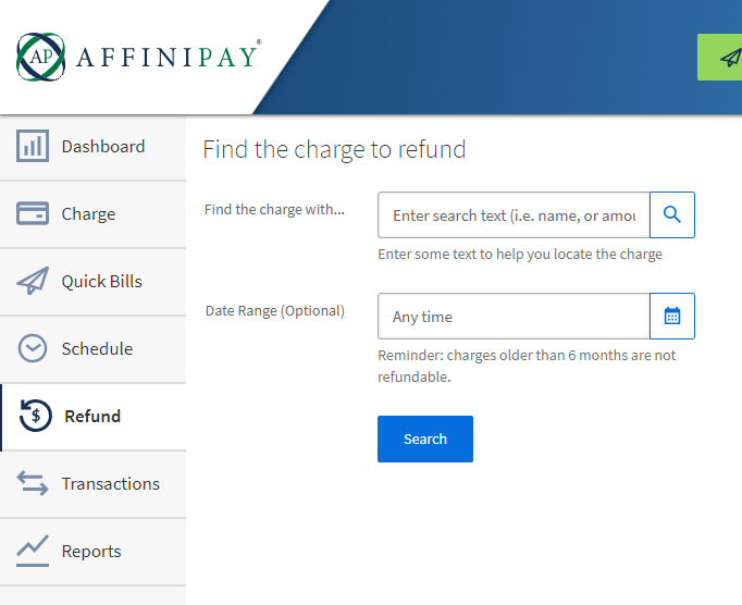 How to process a refund – AffiniPay